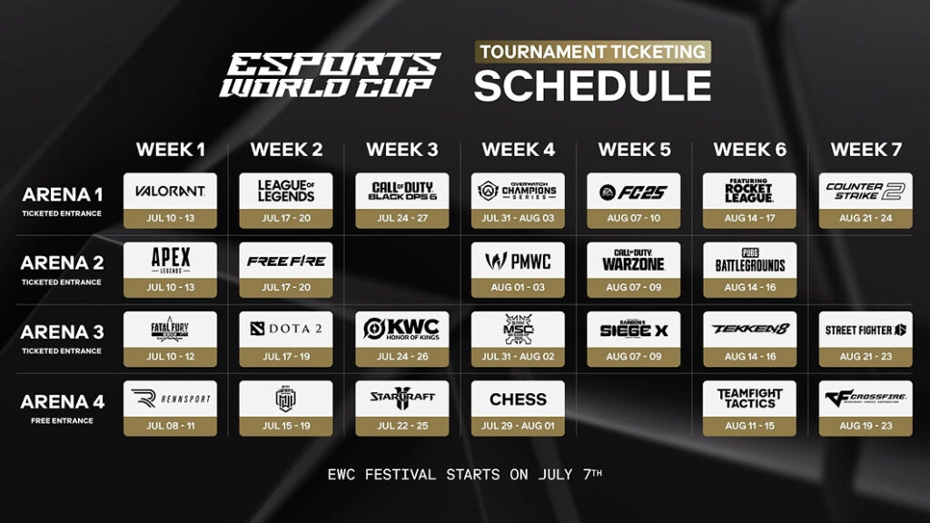 Esports World Cup Schedule Revealed - The Esports Advocate